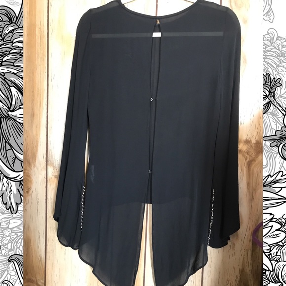 Zara | Tops | Zara Gorgeous Semi Sheer Black Blouse Sz S | Poshmark